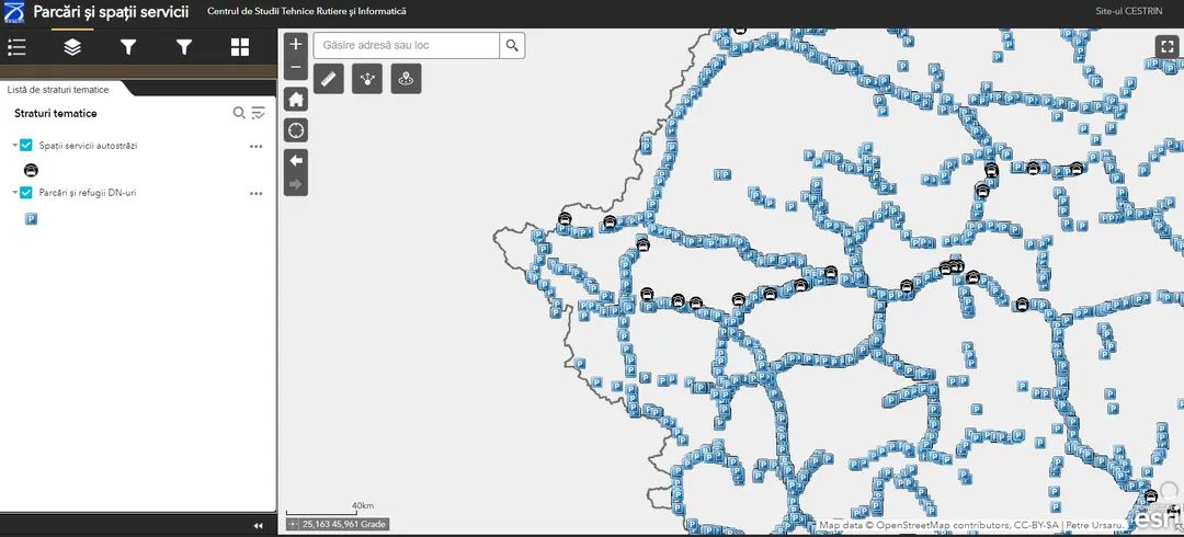 Aplicație pentru găsirea parcărilor și altor servicii de pe drumurile ...