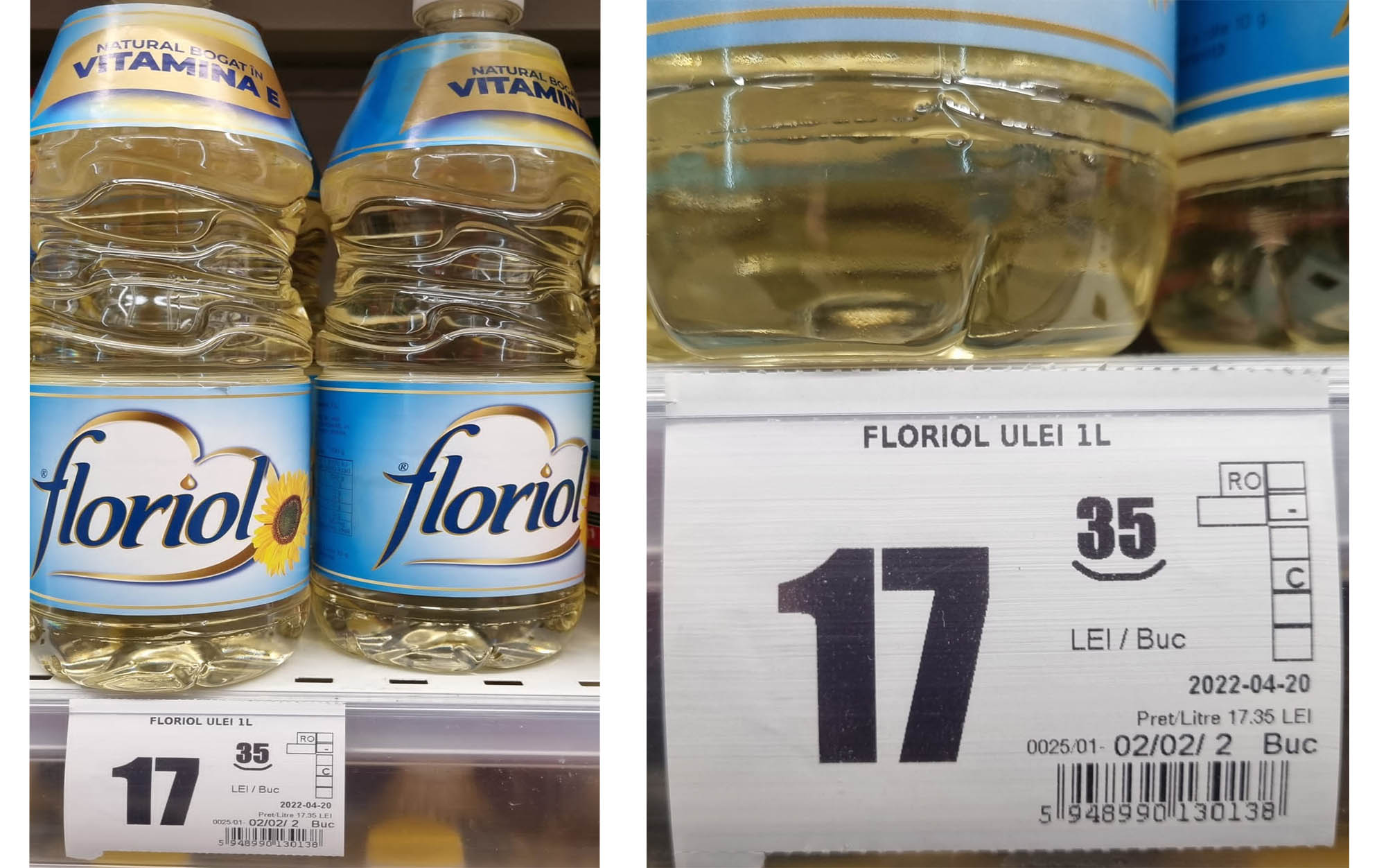 Astăzi la Profi uleiul Floriol se vinde cu 17 lei la litru